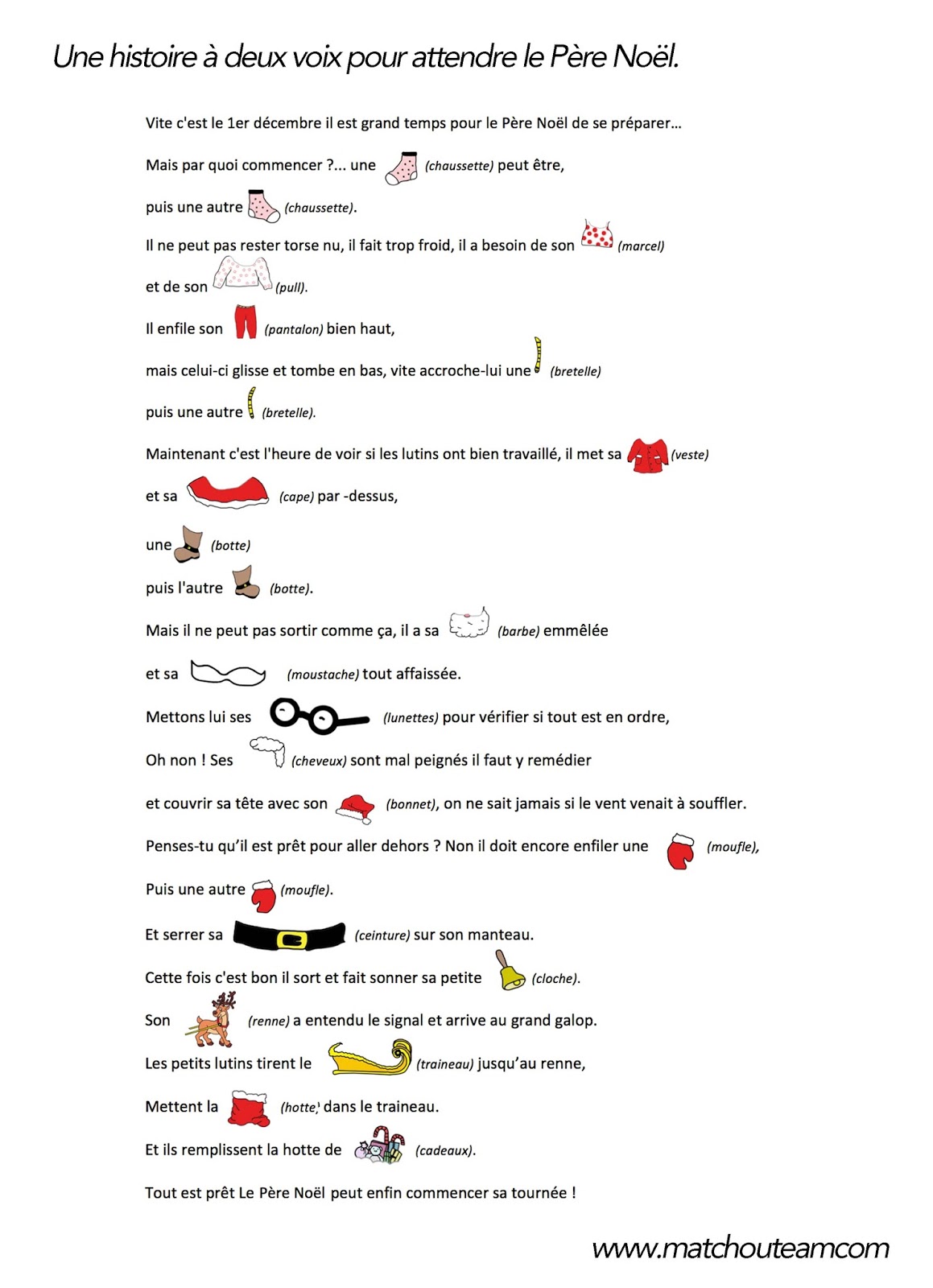 PERE NOEL à habiller avec les enfants