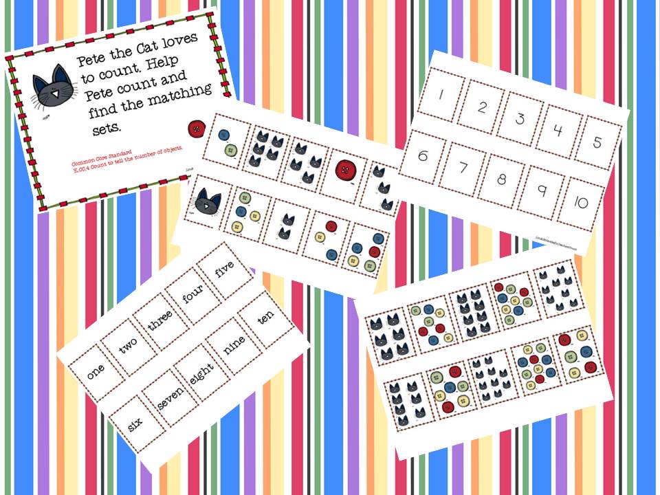 Pete the Cat Matching Sets - Classroom Freebies