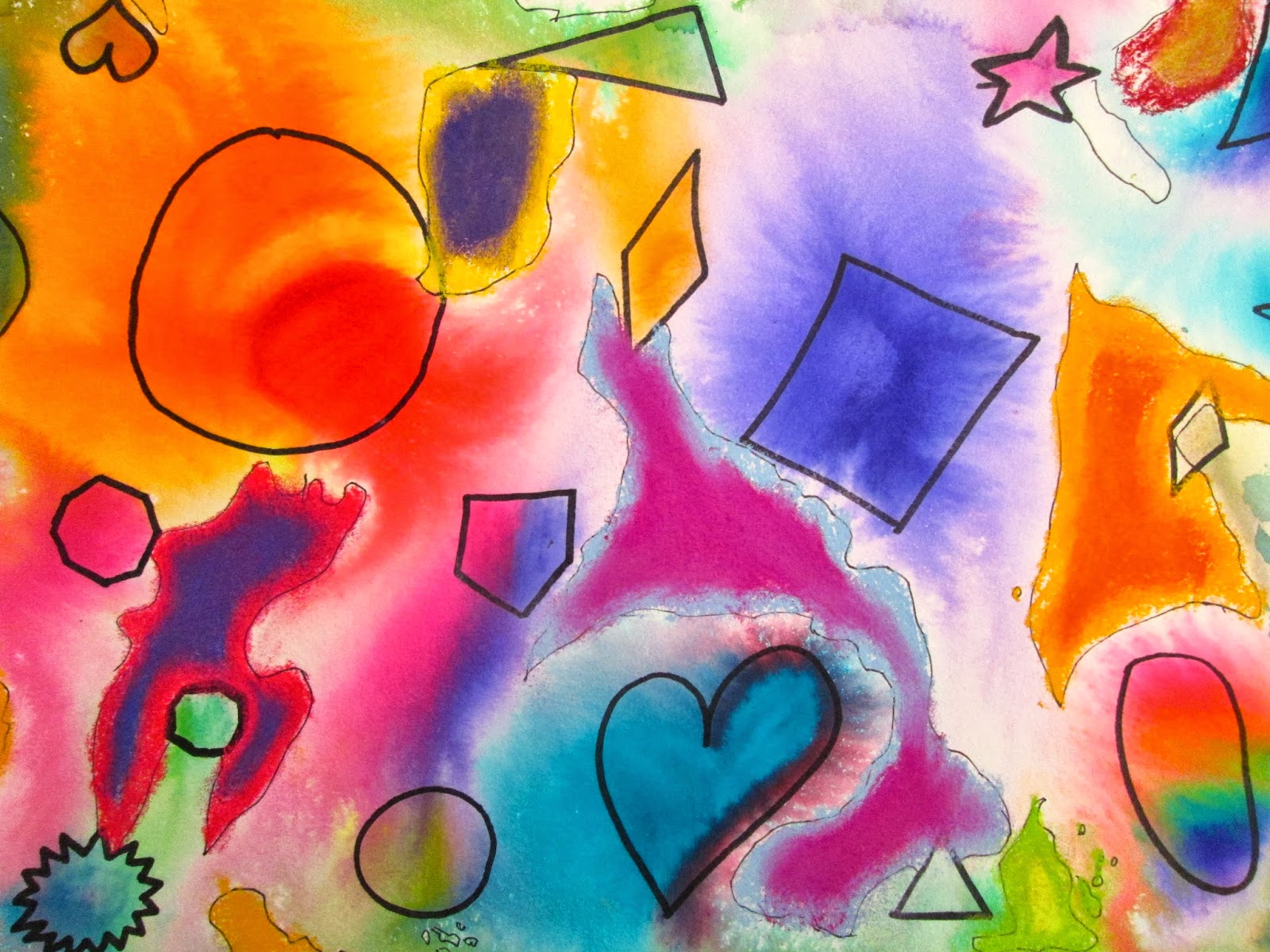 Lower School Art at Kinkaid: Geometric vs. Organic Shapes by Second Grade