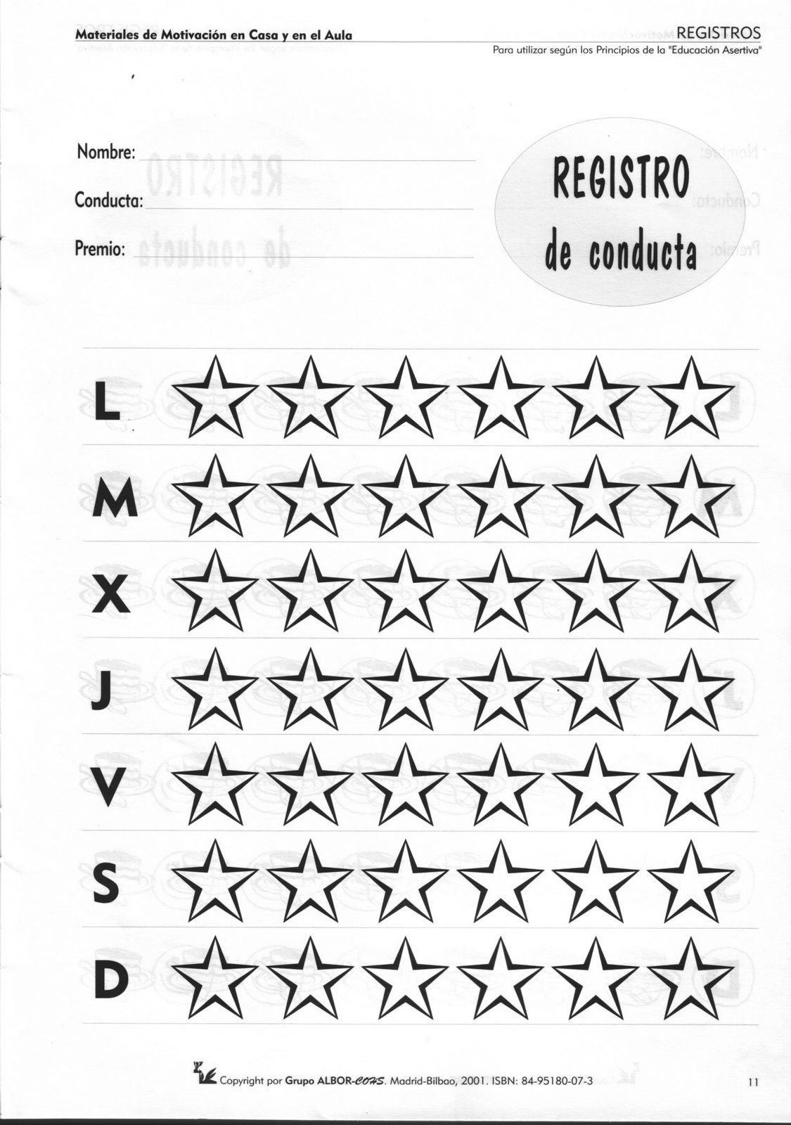 Moldes para Todo: * Registros de Conducta