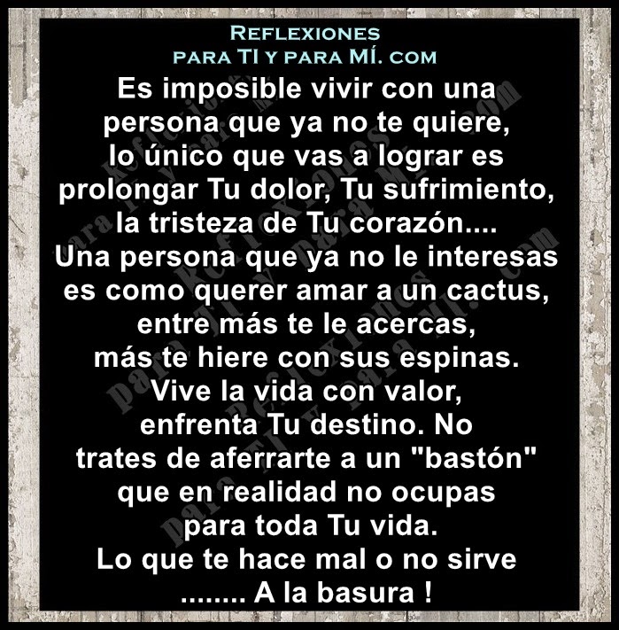 Reflexiones para TI y para MÍ: *@ Es imposible vivir con una persona ... Reflexiones para TI y para MÍ: *@ Es imposible vivir con una persona ...
