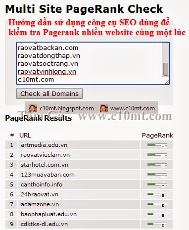 Icheckrank Multiple Pagerank Checker | SEO Tool Kiểm Tra Pagerank Nhiều Website