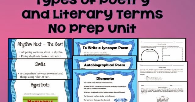 The Best of Teacher Entrepreneurs: LANGUAGE ARTS: Types of Poetry and ...