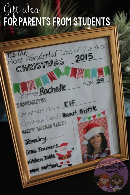 Christmas Gift Idea: From Students to their Parents | What the Teacher ...