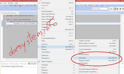 Doesystem: import static ใน Eclipse