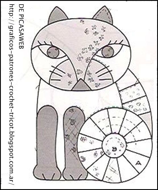 Patrones de gato patchwork - Imagui