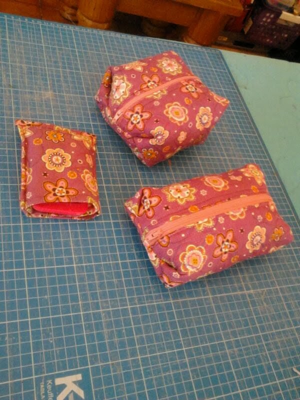 Ideas de patchwork: Bolsitas rosas con quilting