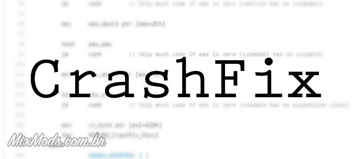 Crash Fix v2.51 (corrigir crashes) - MixMods - Mods para GTA SA e outros