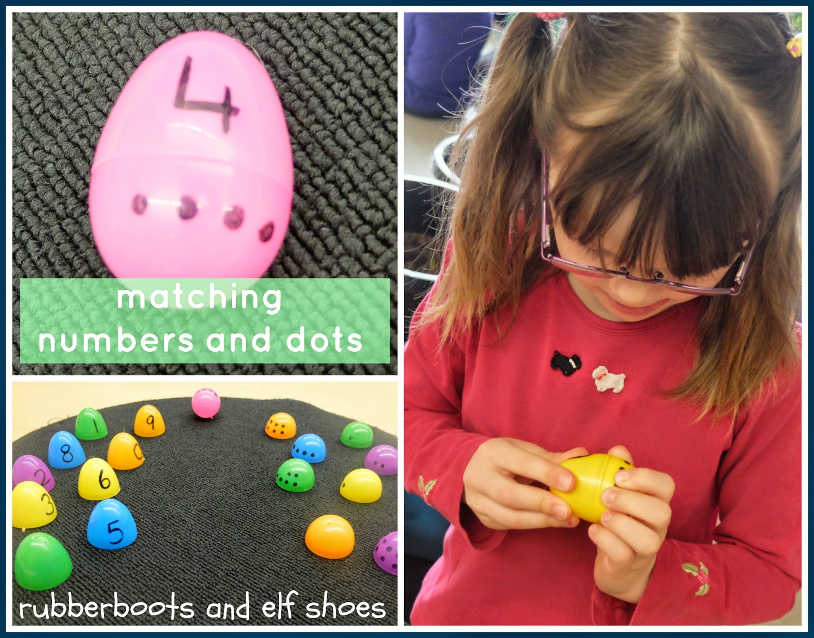 plastic easter egg number fun - rubber boots and elf shoes