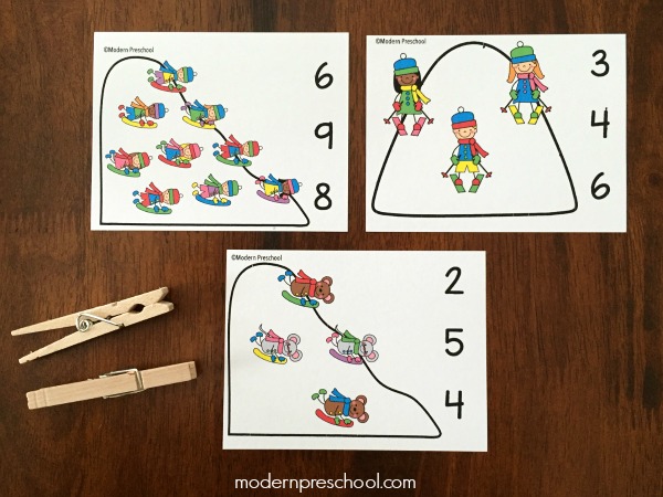 Snow Day Count & Clip Cards