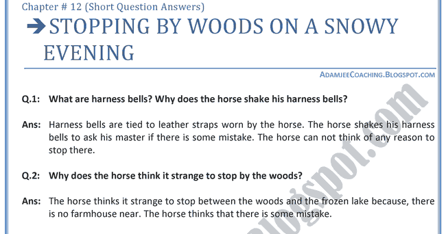 Stopping by woods on a snowy evening essay topics - pollutionvideohive ...