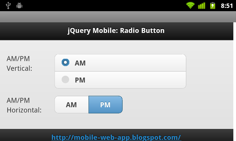 Mobile-Web-App: jQuery Mobile: Radio Button Mobile-Web-App: jQuery Mobile: Radio Button