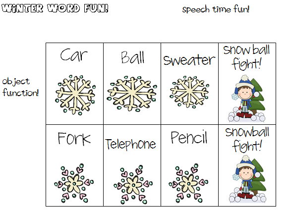 Winter Word Fun! - Speech Time Fun: Speech and Language Activities