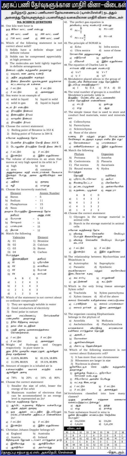 TNPSC 9th Standard Science Important Questions And Answer Published tnpsc-9th-standard-science-important-questions-and-answer-published