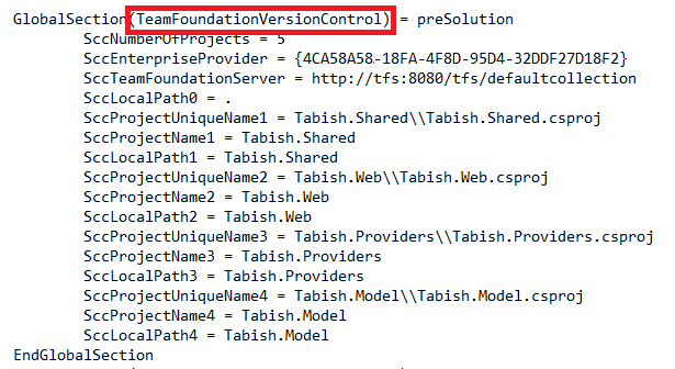 How to Completely Remove TFS Source Control Bindings_but its binding information cannot be found ...