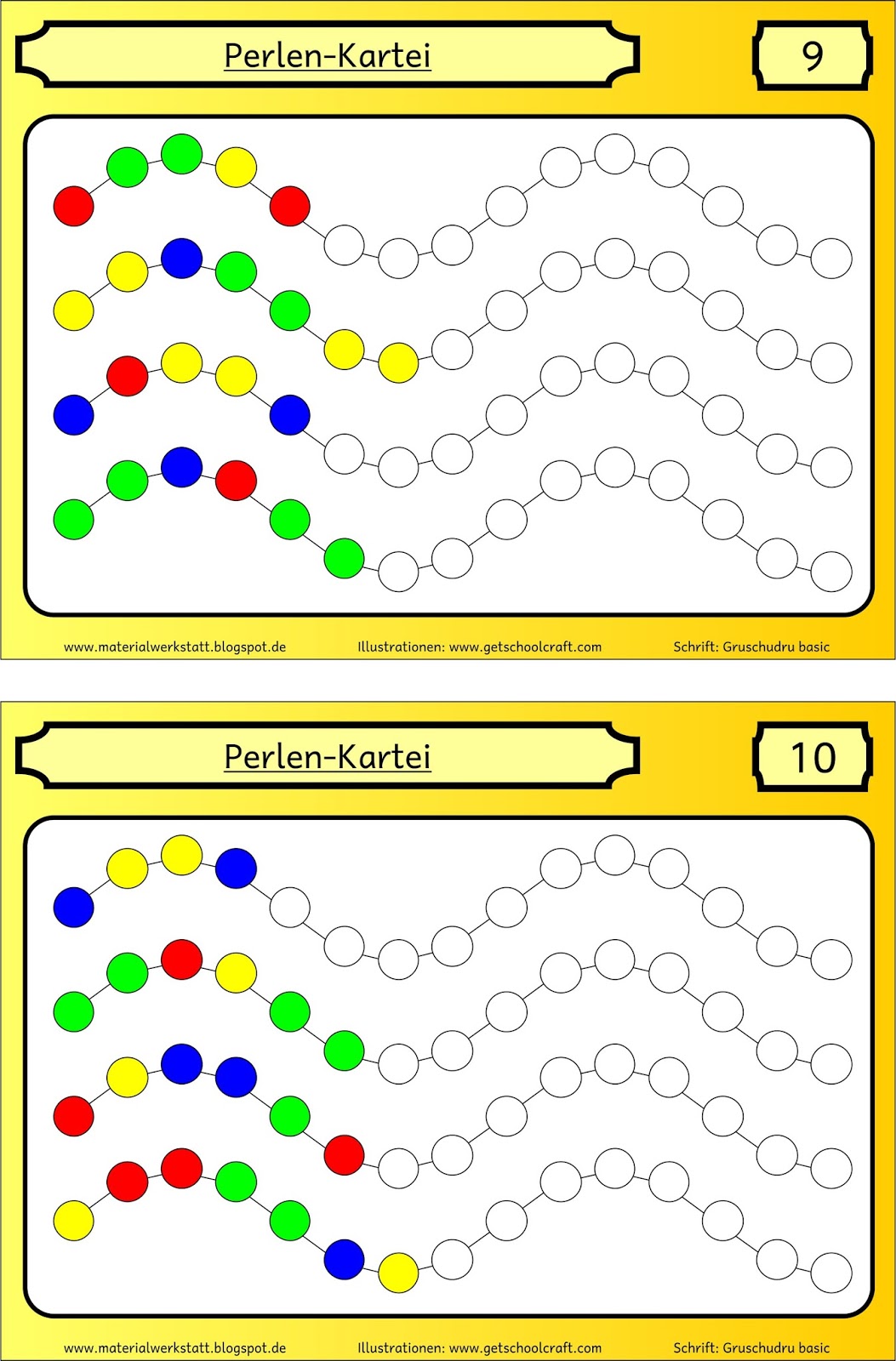 Materialwerkstatt: Perlen-Kartei