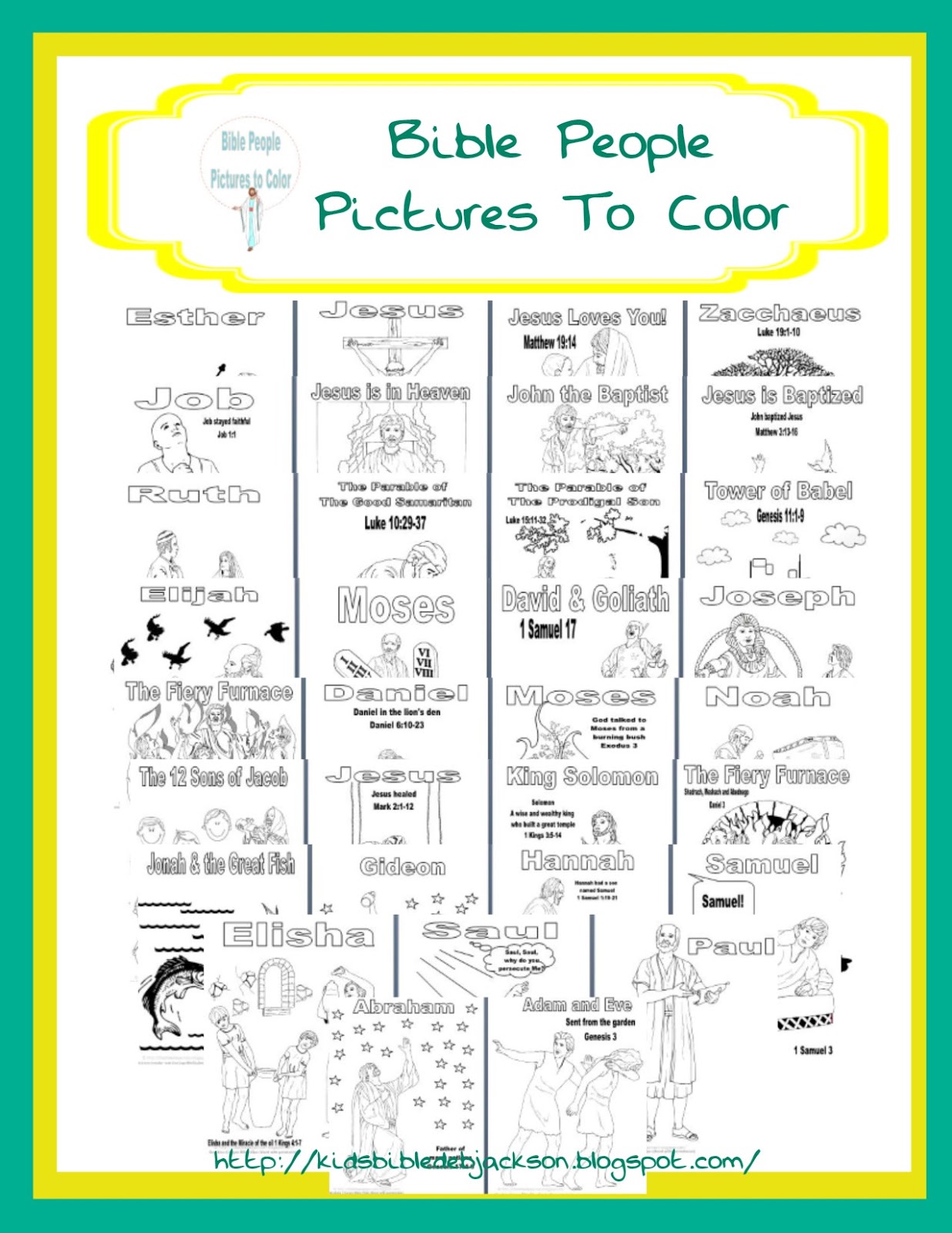 Bible Pictures to Color | Bible Fun For Kids