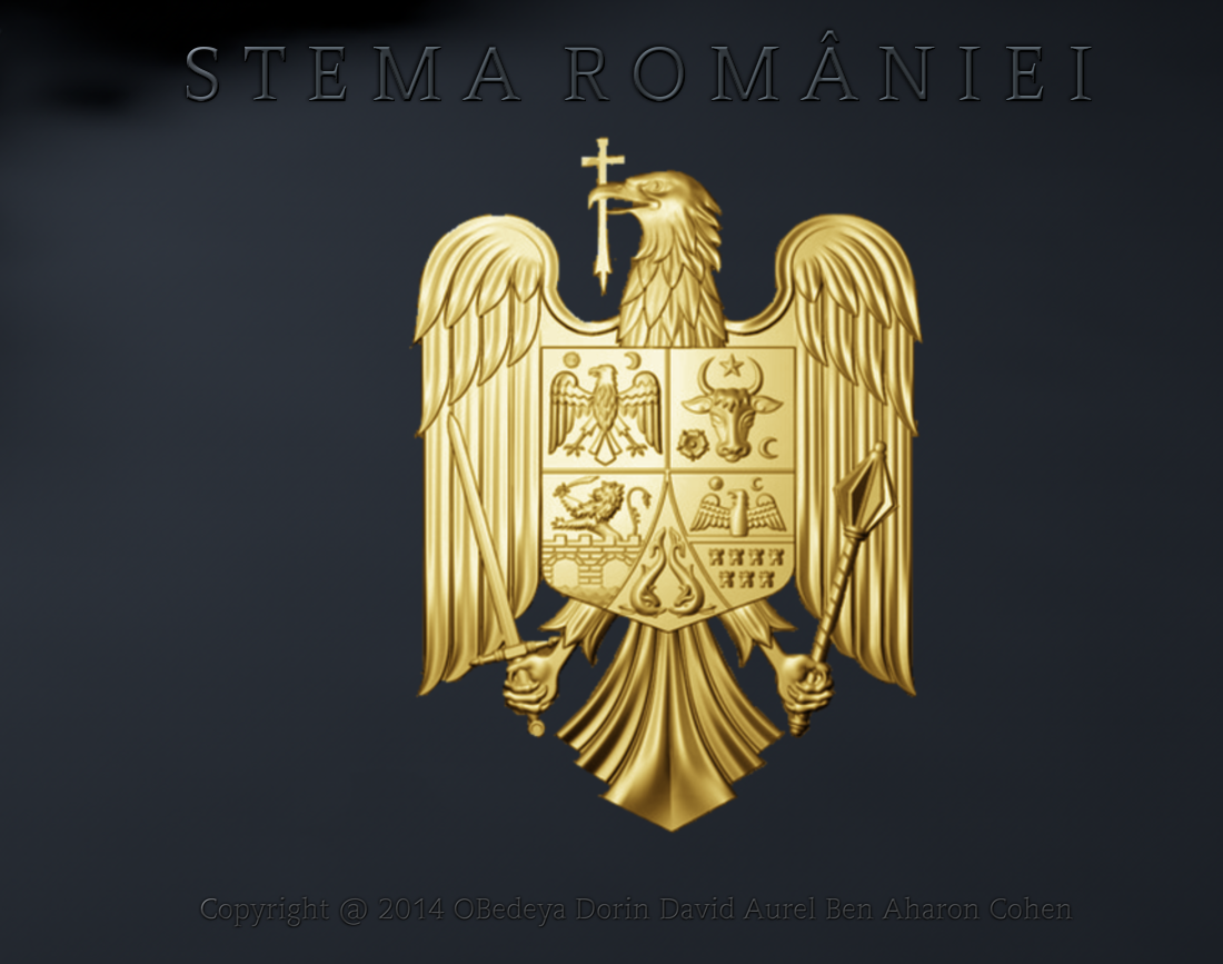 Regalitatea României. Artă Digitală 3D online: Stema României 1990 -2000 Wallpaper 3D