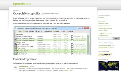 MATRIXSYNTH-P: Free zipcreator Java app