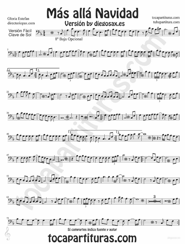 tubescore: Beyond by Gloria Estefan Easy sheet music for beginners in ...