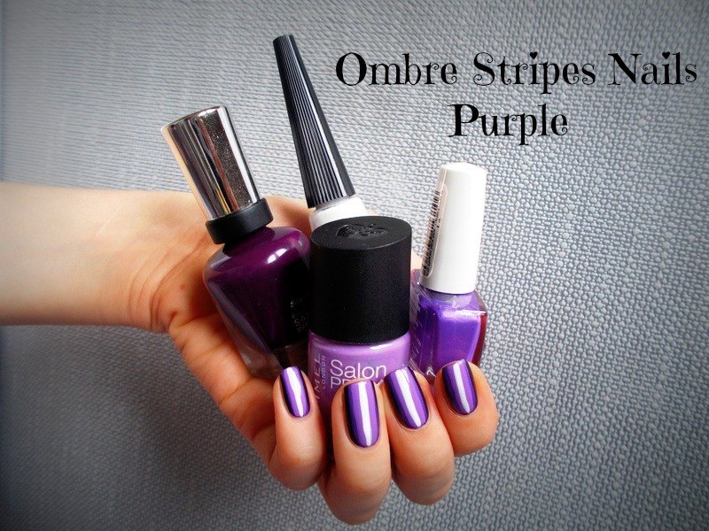 Ombre Stripes Nails Purple - Mroofa