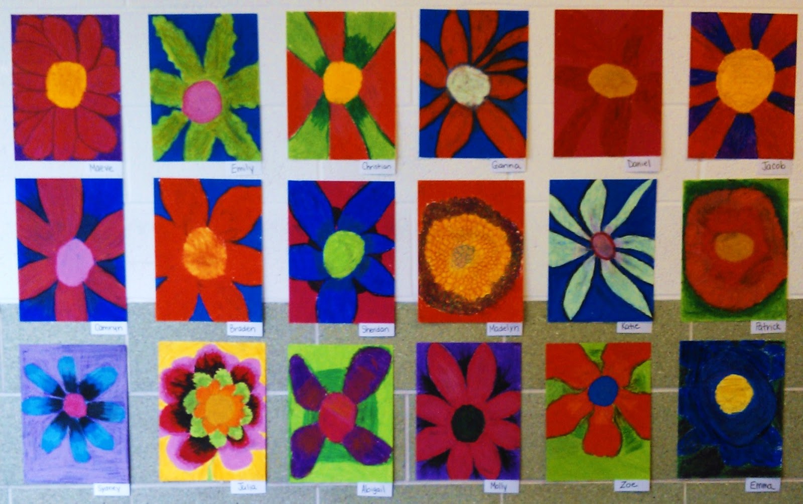 Miss M's Art Room: 4th grade Georgia O'Keeffe Inspired Oil Pastel Flowers