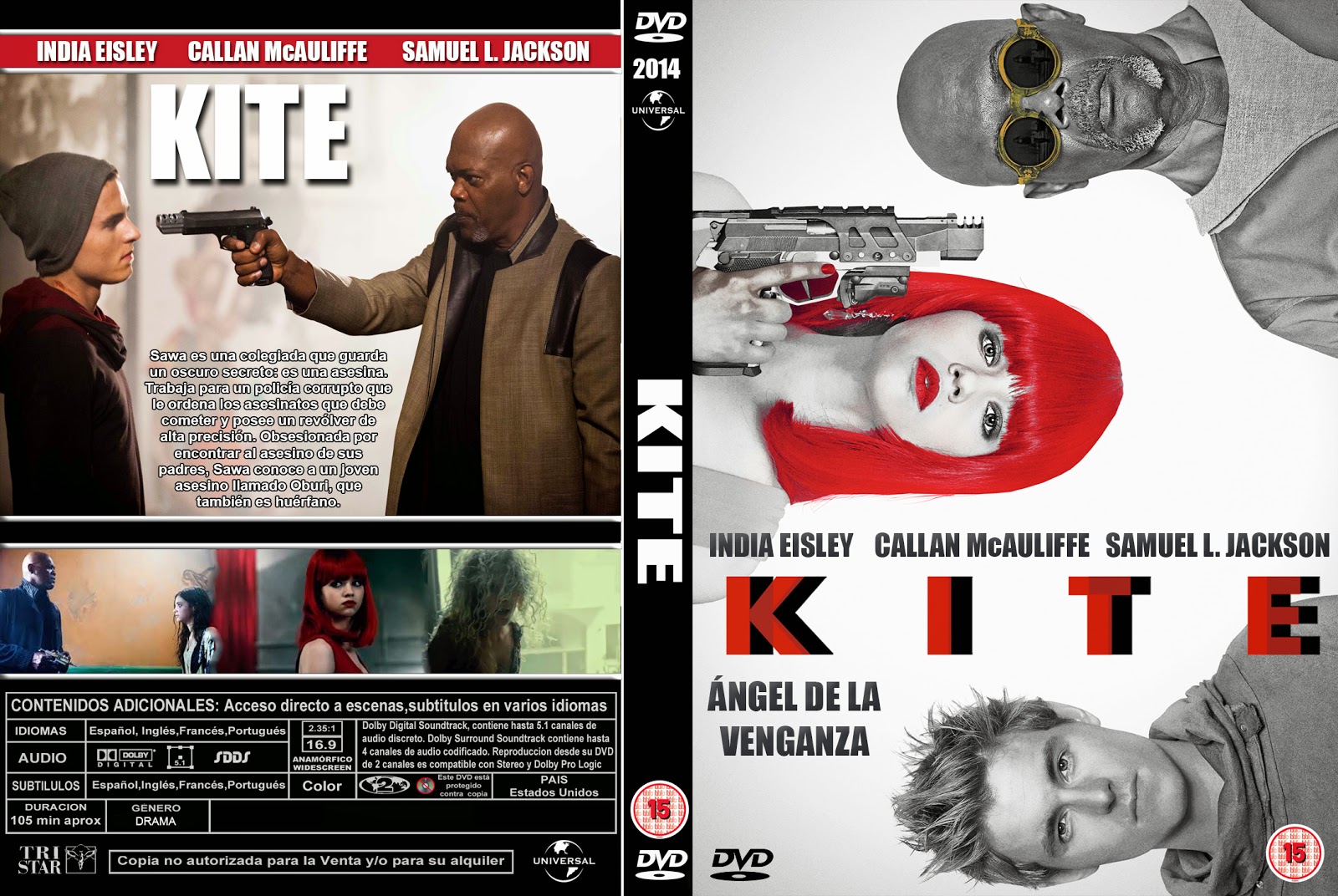 PB | DVD Cover / Caratula FREE: KITE - DVD COVER 2014 ESPAÑOL (*)