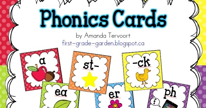 First Grade Garden: Phonics Cards Updated