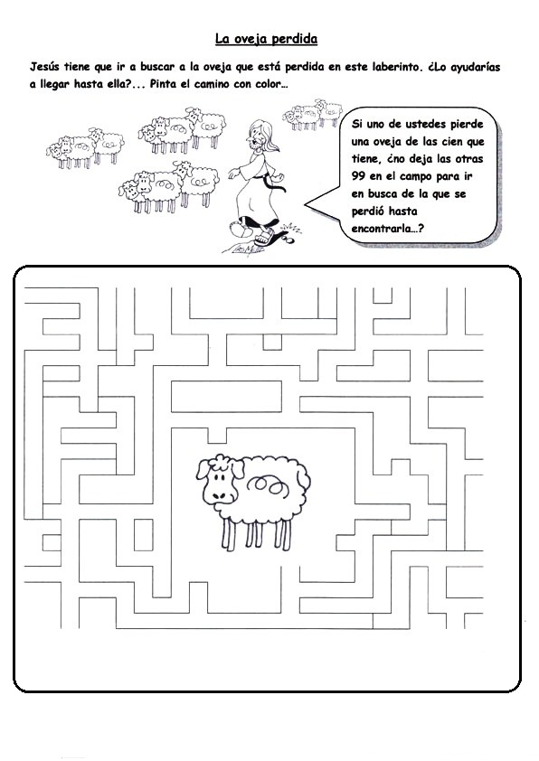 SGBlogosfera. Amigos de Jesús: FICHAS: "LA OVEJA PERDIDA"