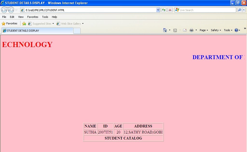 IT Rajeswari: How to create a XML DTD for displaying student details IT Rajeswari: How to create a XML DTD for displaying student details