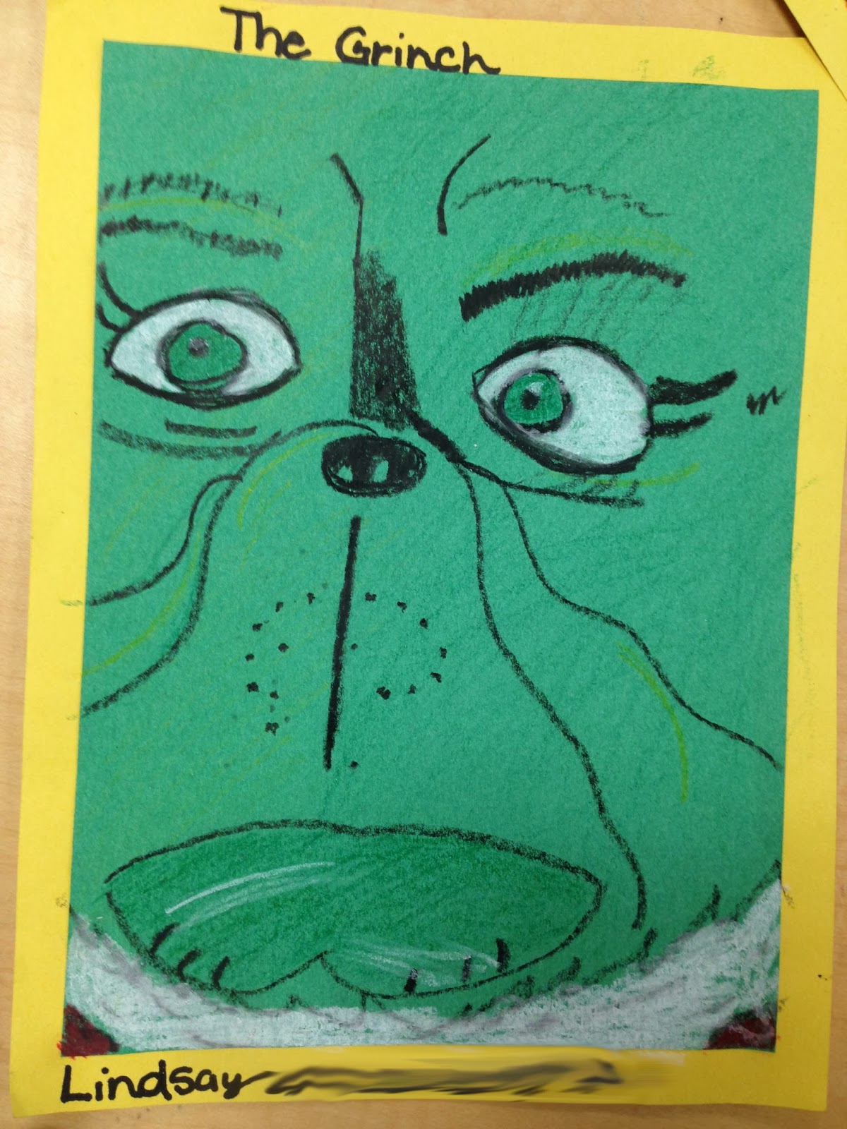 Mr.Kreutinger's Art Room!!!: 4th grade: Grinch Portraits!!!