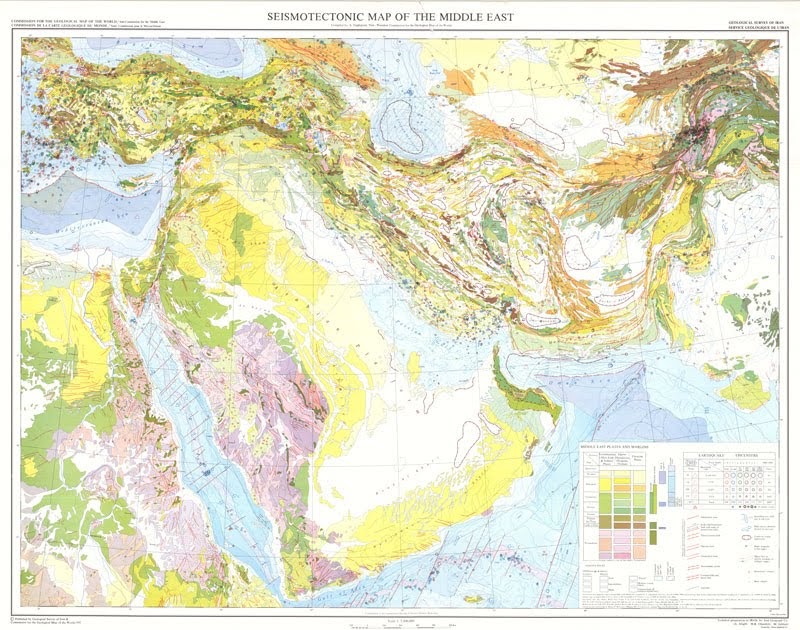 Structural Geology: Geological map of Middle East and Arabia