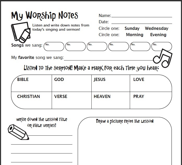 mmmcrafts: worship notes for kiddos