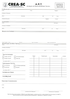 ARQUIVO HISTÓRICO CREA/SC: Modelos de ART