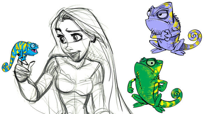 Pascal de rapunzel para colorear - Imagui