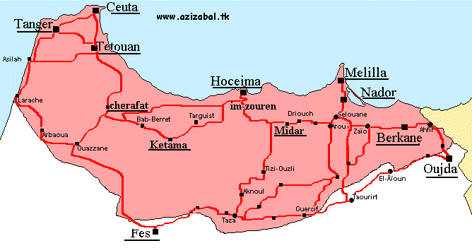 Animales Web : 6-REGION DE NADOR EN MAPA