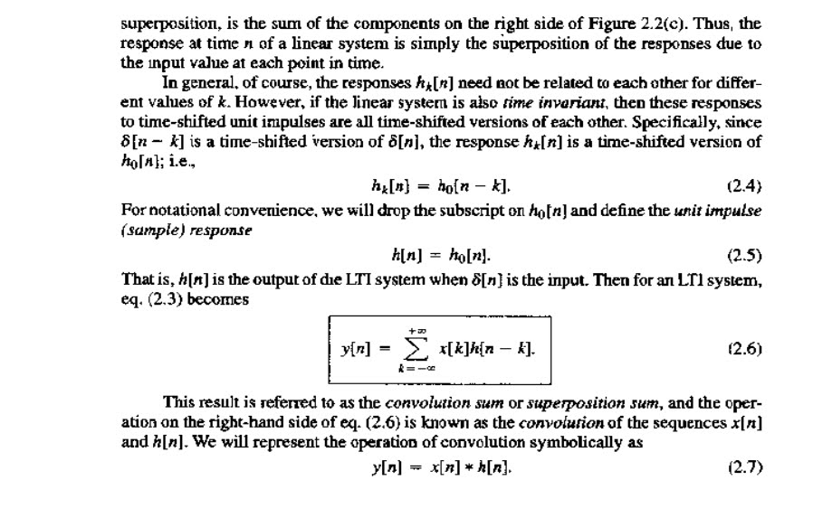 The Convolution Sum: Discrete-Time LTI Systems LEcture Notes The Convolution Sum: Discrete-Time LTI Systems LEcture Notes