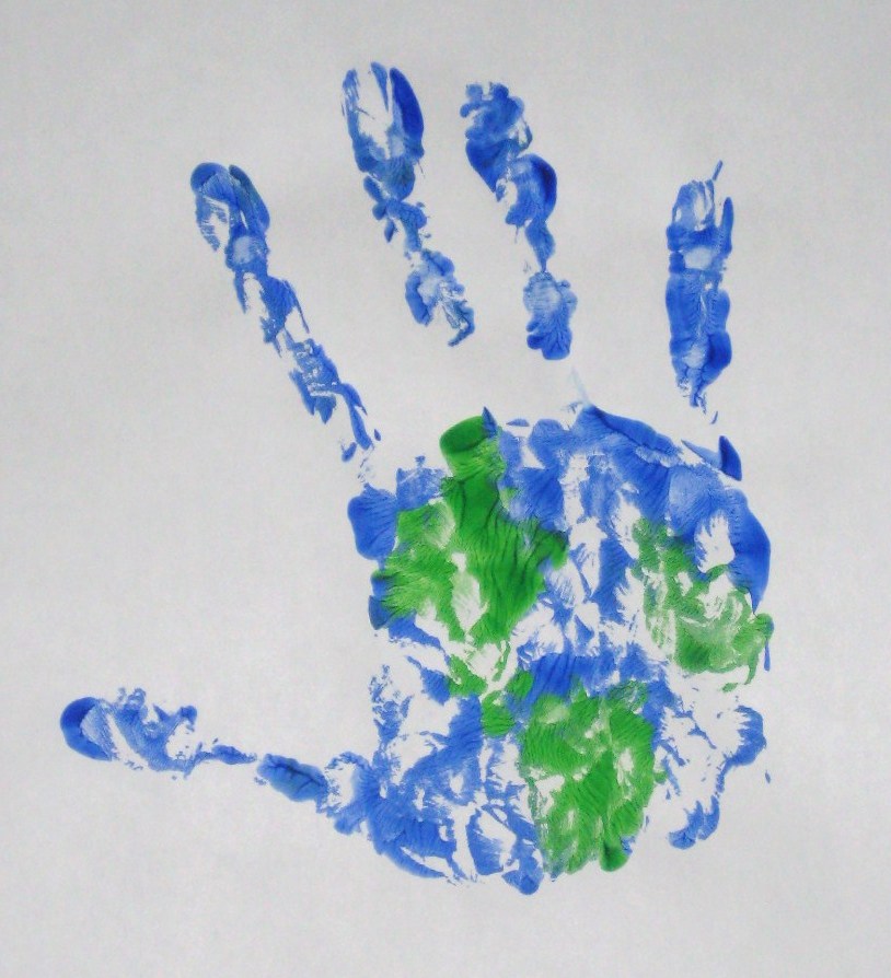 Earth handprint | Earth day crafts, Earth day projects, Earth day