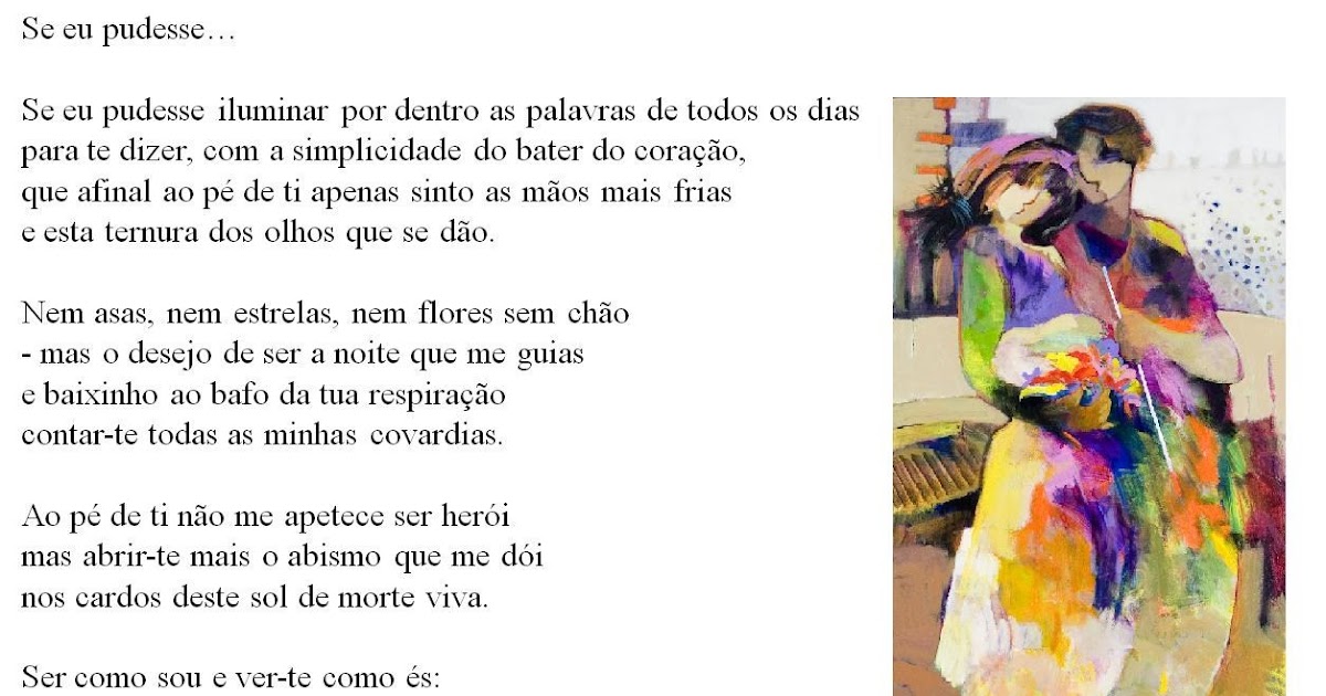 Poemas em Imagem: Se eu pudesse...