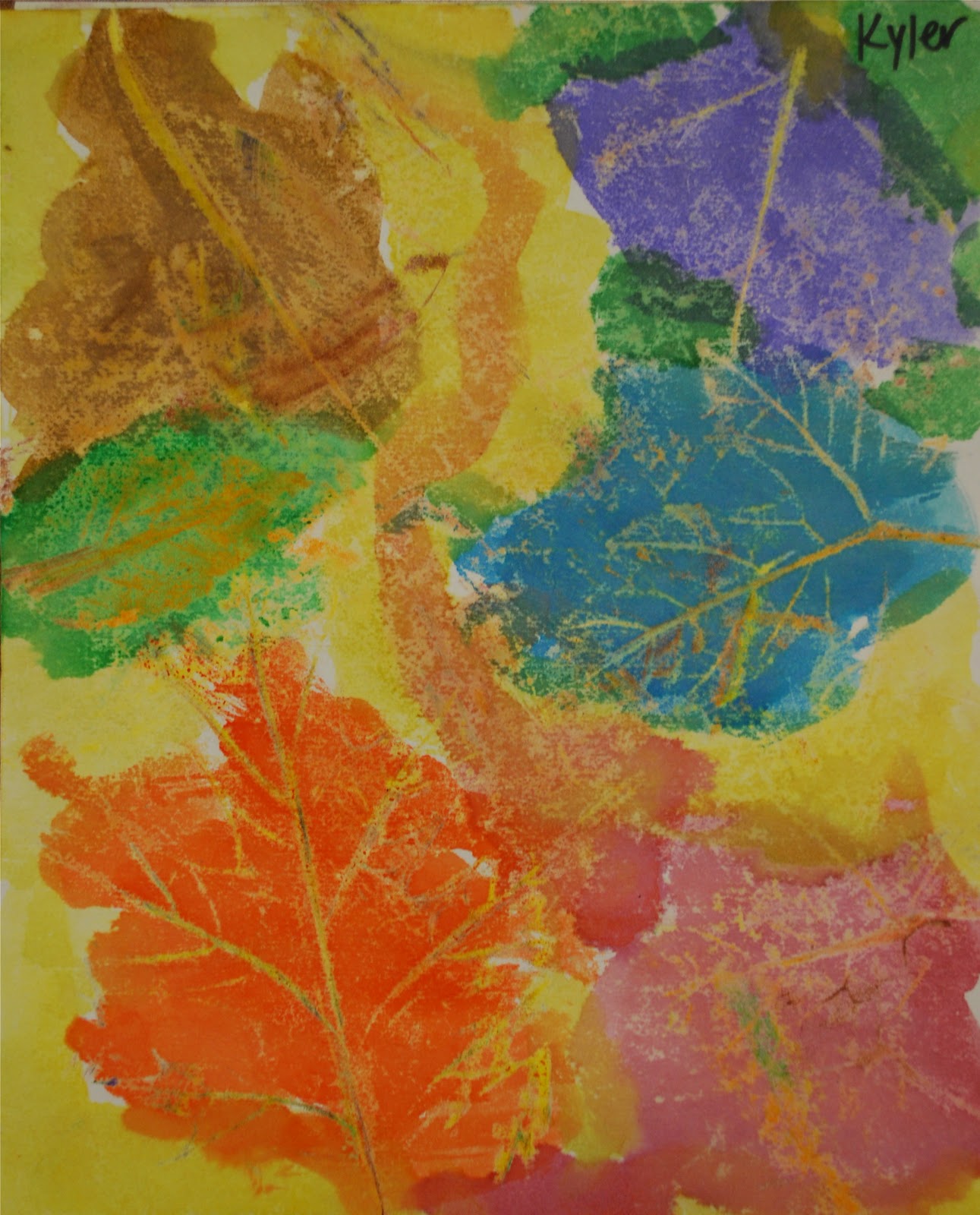 Adventures of an Art Teacher: Kindergarten Wax Resist Leaves