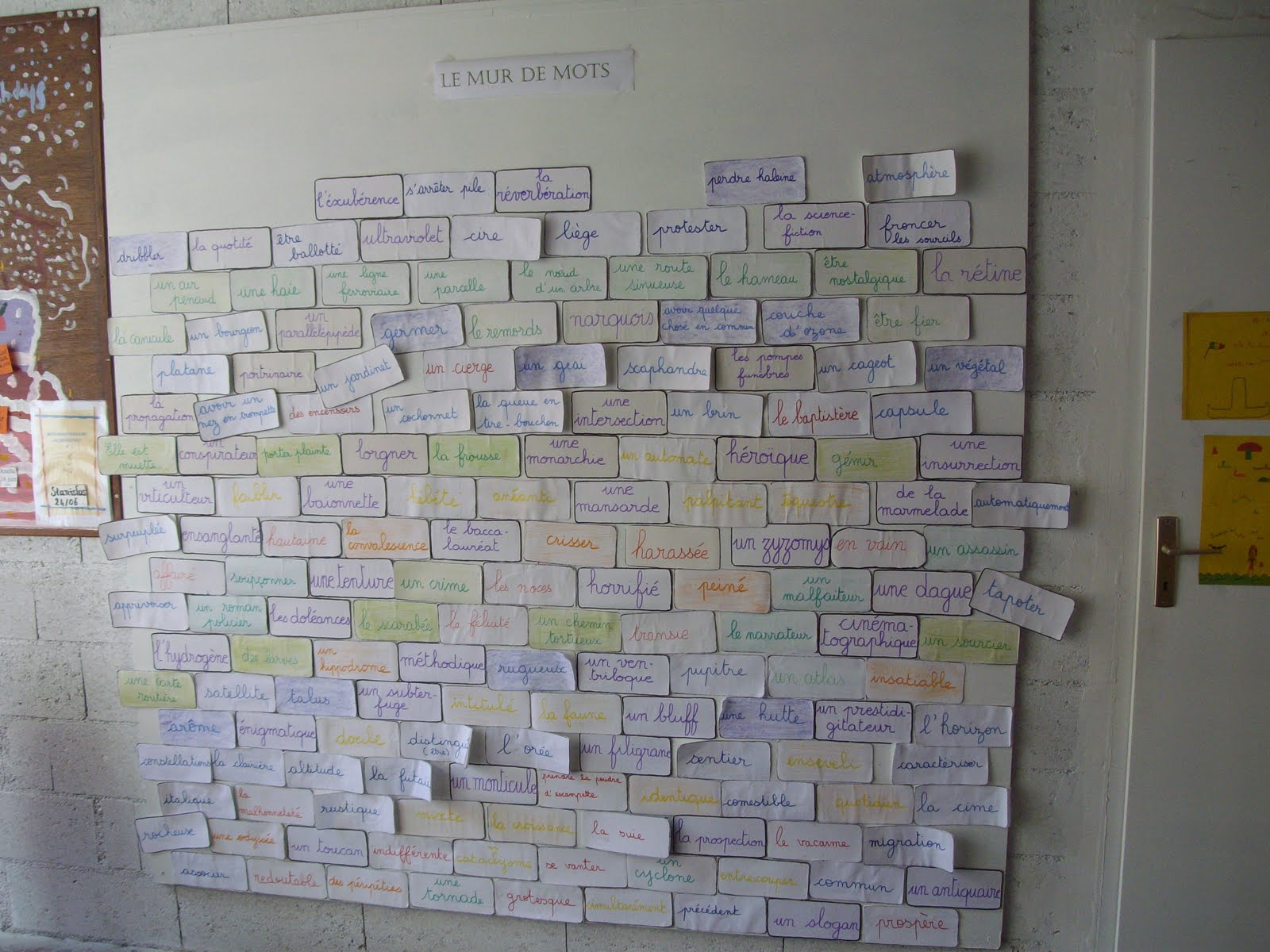 Ecole primaire Saint Joseph: projet mur de mots