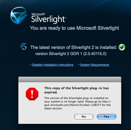 ScrappyDog: Silverlight 3 plus OS X plus Firefox = bad juju?