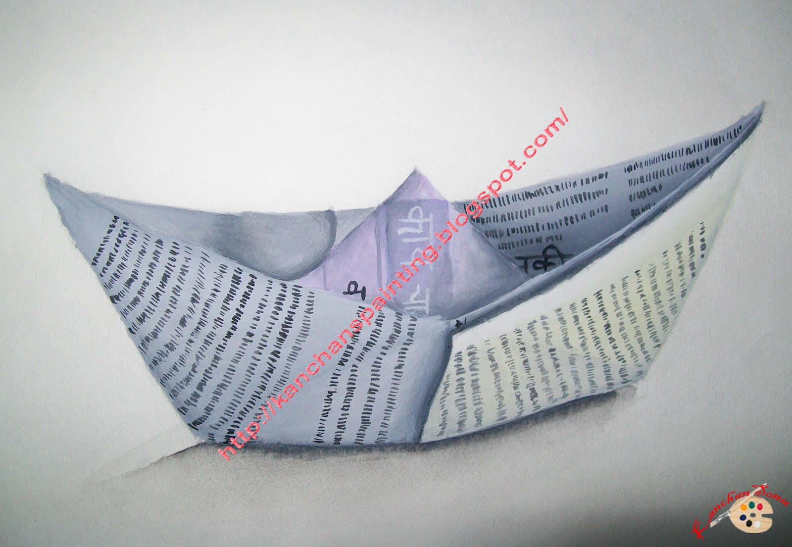 Kanchan s Painting News Paper Boat kanchan-s-painting-news-paper-boat