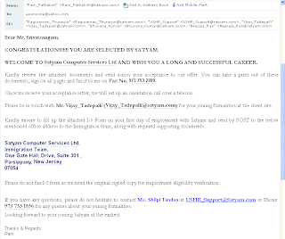 Satyam Computer Services: Satyam offer email