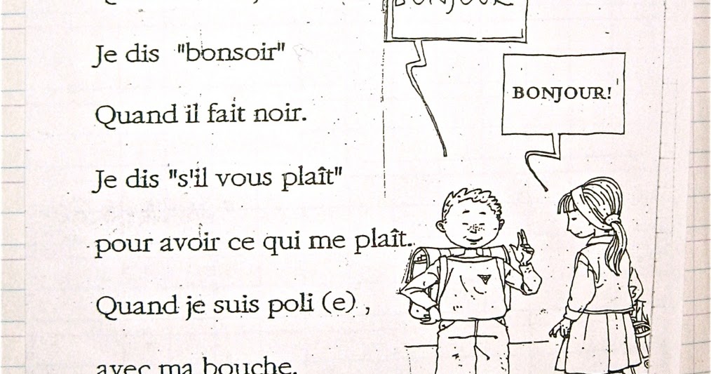 EMILIE JOHNSON: Je dis bonjour.