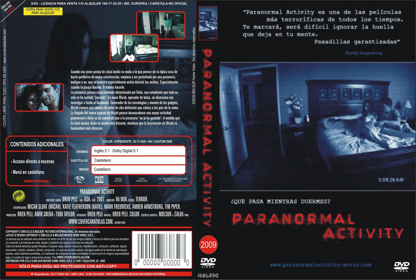 Peliculas en DVD: ACTIVIDAD PARANORMAL Peliculas en DVD: ACTIVIDAD PARANORMAL