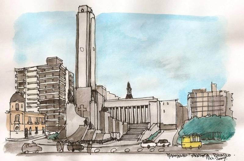 Urban Sketchers Argentina: Monumento a la Bandera. Rosario