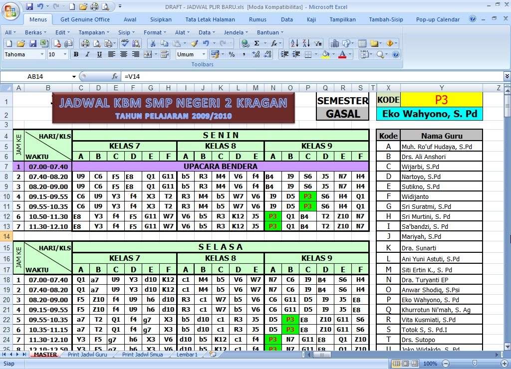 Cara Membuat Jadwal Pelajaran Dengan Excel 2010 – Beinyu.com Cara Membuat Jadwal Pelajaran Dengan Excel 2010 – Beinyu.com