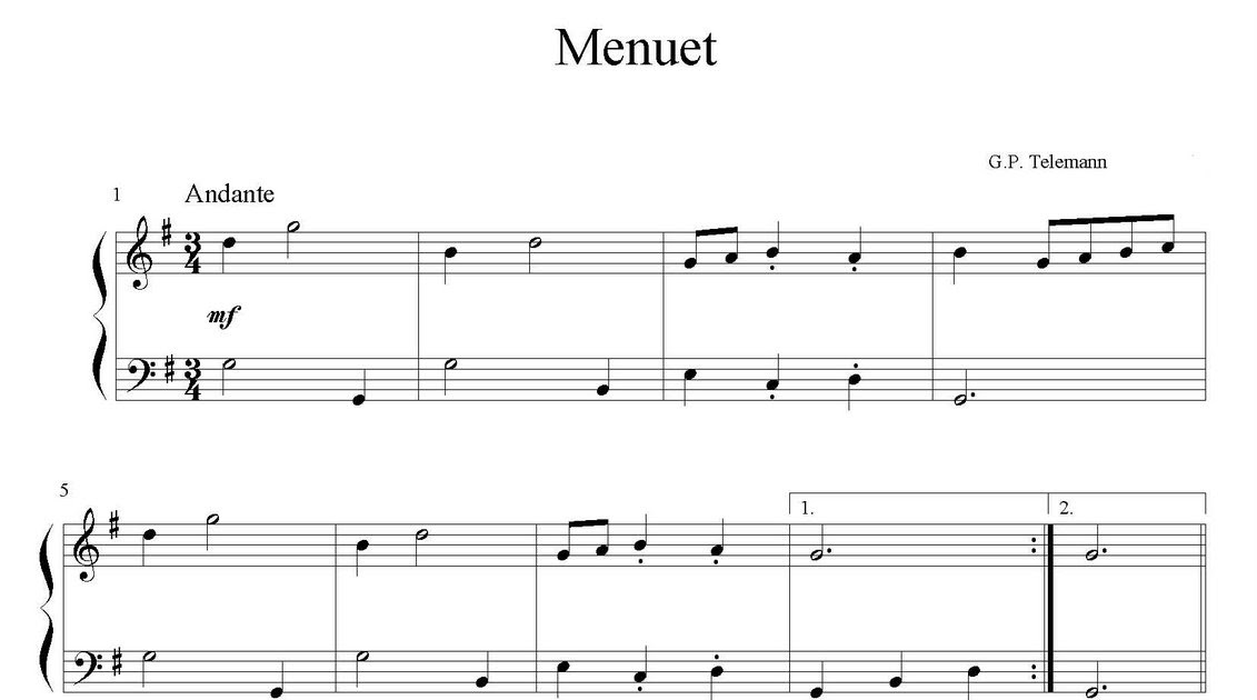 Partitura Facil: Aprende Piano Gradualmente: Georg Phillip Telemann, partitura de piano facil ...