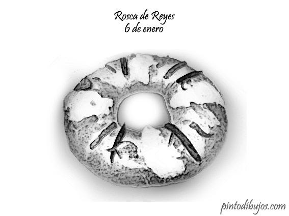 Pinto Dibujos: Rosca de Reyes para colorear